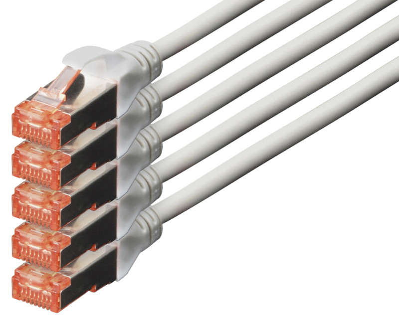 Câble patch DIGITUS Kat. 6, S/FTP, 10,0 m, noir, 5 pièces