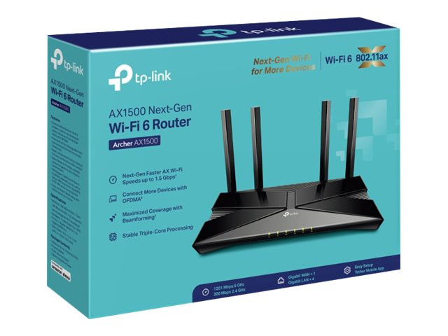 TP-Link : AX1500 WI-FI 6 ROUTER ENT W/1Y OF PRODUCTION SUPP INCL