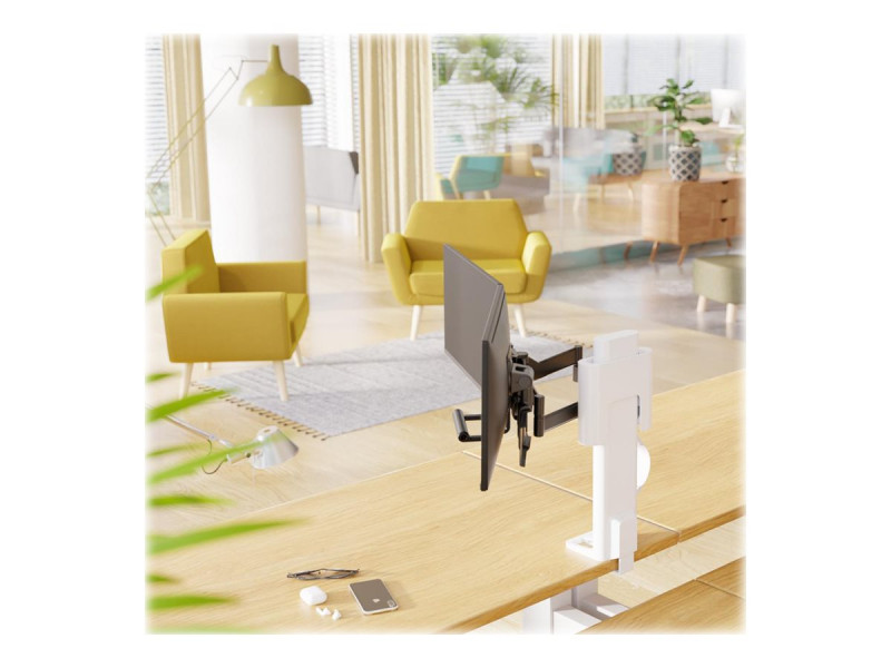 Ergotron : TRACE DUAL MONITORS PANEL CLAMP BRIGHT WHITE