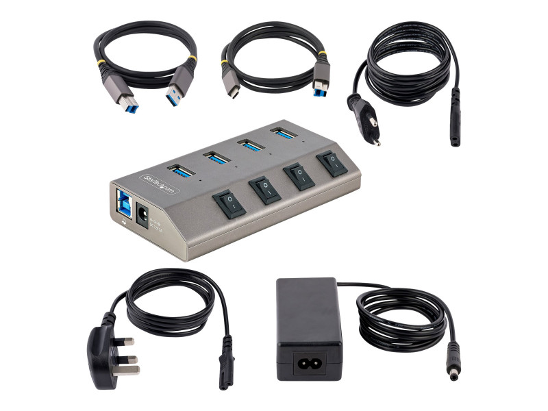 Startech : 4-PORT SELF-POWERED USB-C HUB avec INDIVIDUAL ON/OFF SWITCHES