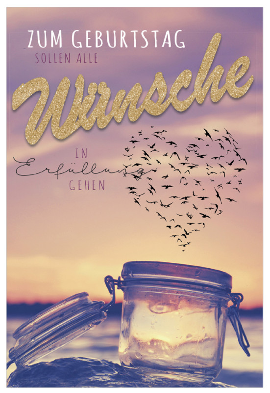 SUSY CARD Geburtstagskarte Glitzer "Alles Gute"