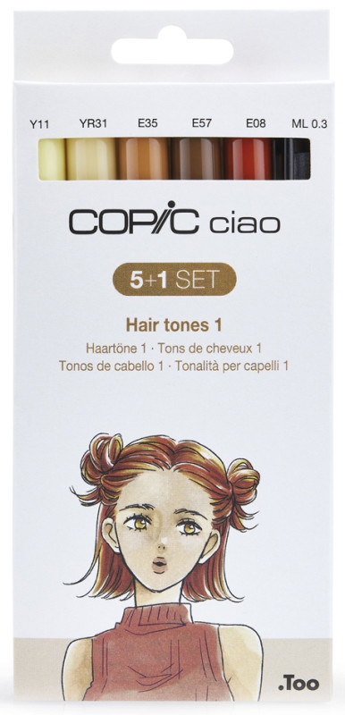COPIC Marqueur ciao, kit de 5+1 "Hair Tones 1"