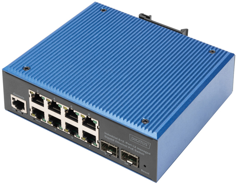 DIGITUS Industrial Gigabit Ethernet PoE Switch, managed, 8+2