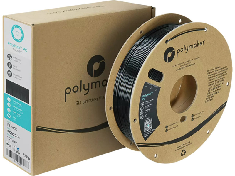 Polymaker TOUGH PC 1,75mm BLACK 0,75kg POLYMAKER POLYMAX 3D FILAMENT