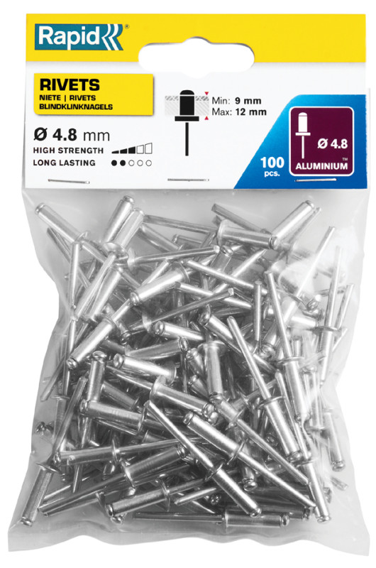 Rapid Rivet aveugle standard, 4,8 x 10 mm, en aluminium